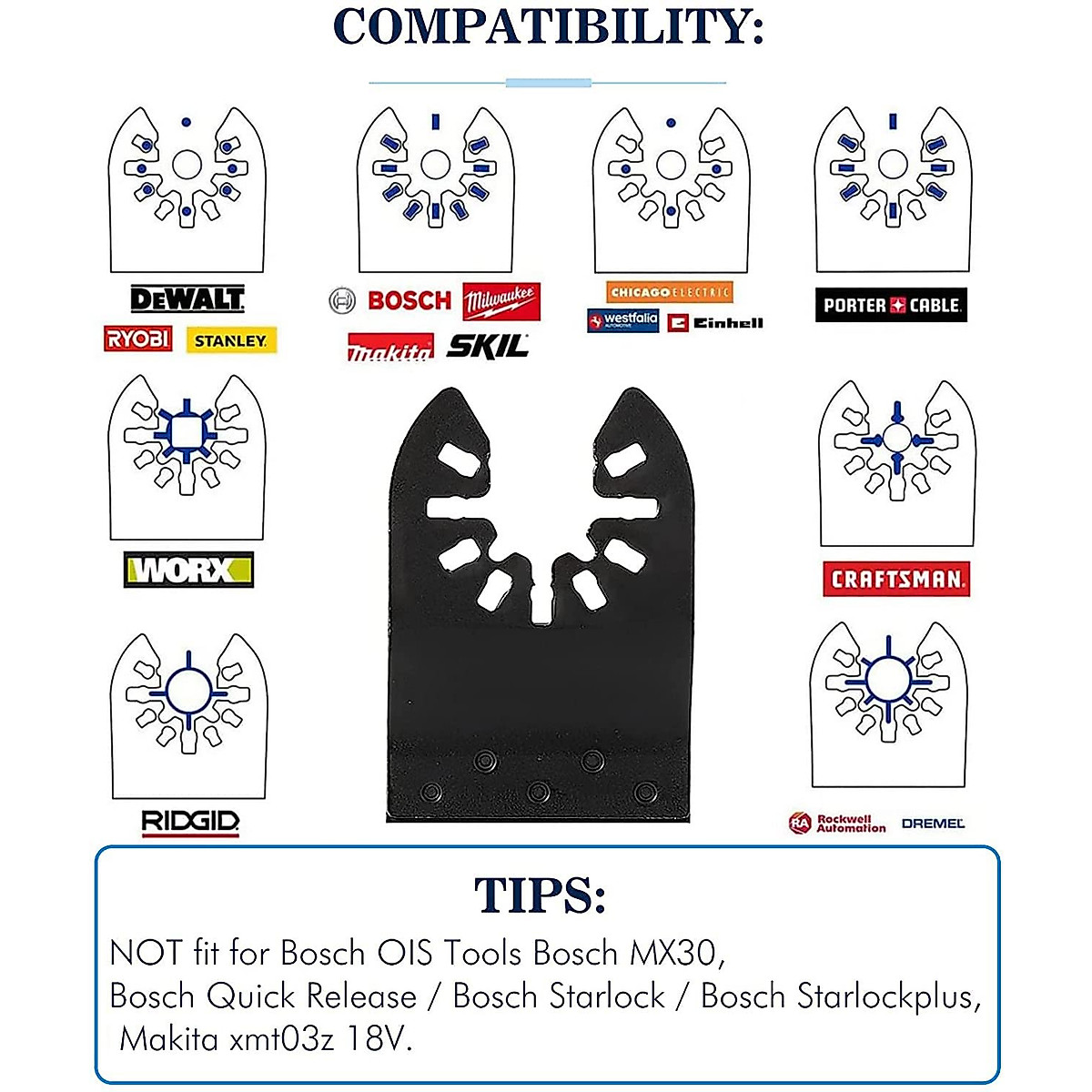 Nuovoware Universal [20PCS] Wood Oscillating Saw Blades, 1-3/8” Metal Quick Release Multitool Kit Compatible with Fein Multimaster Craftsman Rockwell Bosch Ryobi Worksite
