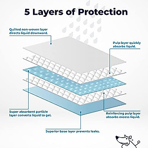 Best Pet Supplies, XL (36" x 27.5") Disposable Puppy Pads for Whelping Puppies and Training Dogs, 100 Pack - Ultra Absorbent, Leak Resistant, and Track Free for Indoor Pets - Baby Blue