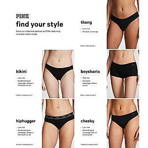 Victoria's Secret PINK Women's Cotton Bikini Underwear, Panties for Women, Love Pink Logo, (XL)