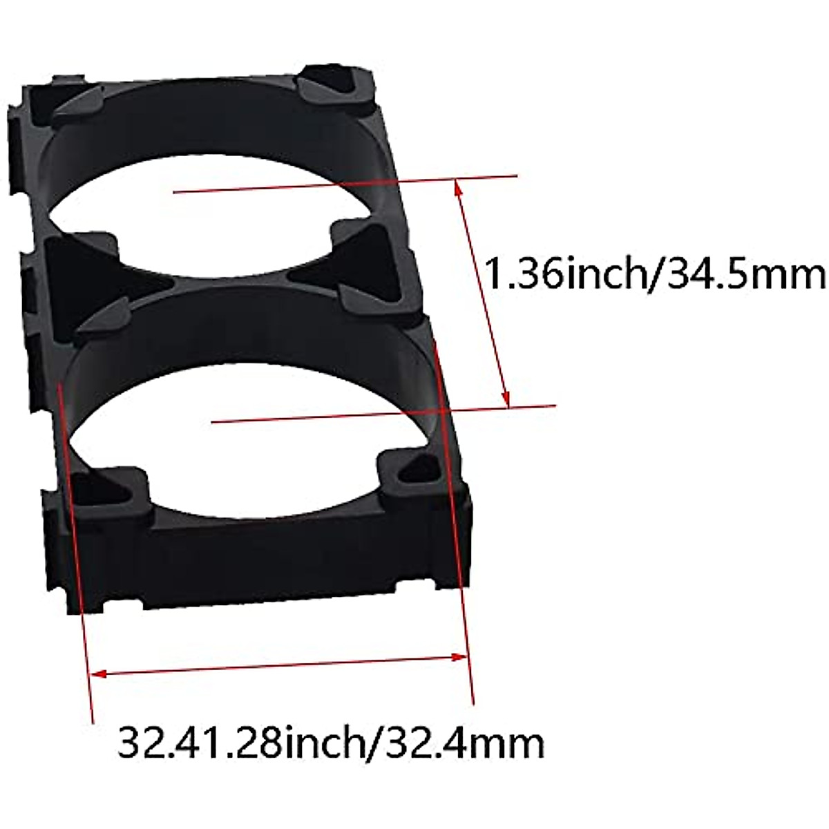 Heyiarbeit 20Pcs Double Tandem 32650 Lithium Battery Holder Cell Spacer Bracket for DIY Battery Pack Hole Dia 32.4mm/1.28"
