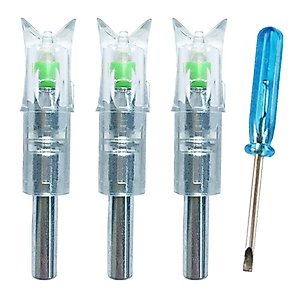 Lzwow Lighted Nocks for Crossbow Led Illuminated Archery Nocks for Arrows with 7.62mm/.300" Arrow Nocks for Hunting-3 Pack Green