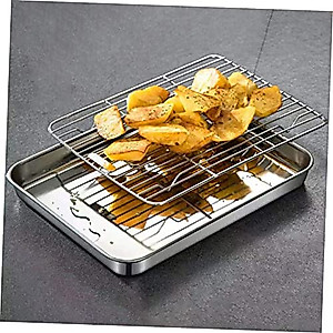 TEMKIN 1 Set Household Stainless Foods Supply X Camping Heavy Half Resistant Crispy Bread Home of Accessory for Rack Oven- Plate Oven Duty Toaster Warp Cooling Grill Kitchen - Plate