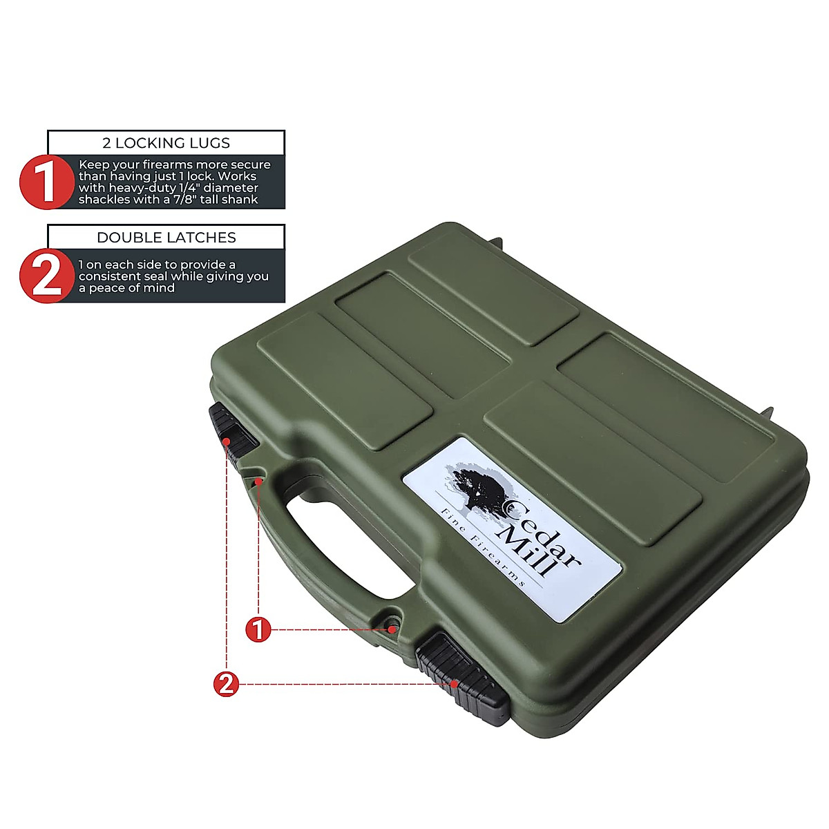 9mm TSA Approved Hard Lockable Gun Case for Pistol Revolver and Handgun | 12.3” inches x 10.5” Airline Compliant Locking & TSA Approved Protective Rubber Sleeve & Cut-Resistant MonoShaft Tactical Gun