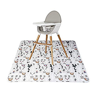 Baby Mat | Splat mat for Under Portable high Chair | Baby Floor mat | Baby Mat | Craft Mat | Anti Slip | 51" Grey Llama | Jazdup