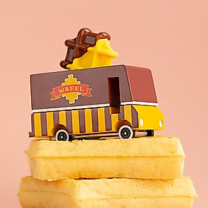 Candylab Toys CANDYCAR® Wooden Food Truck Collection - Waffle Van, Premium Handcrafted Beech Wood Toy Car