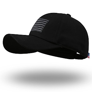 American Flag Hat Men Women Adjustable USA Baseball Cap Low Profile Plain Dad Hat Outdoor Ball Cap Black