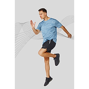 GRAMVAL Men's Crew T-Shirt,Light Weight Dry-Fit Moisture Wicking Active Athletic Performance