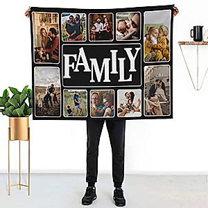 OKnown Custom Blanket Personalized Blanket with Family Photos Customized Throws Blankets with Photos Gifts for Mom, Dad, Grandma, Grandpa on Mothers Day, Fathers Day, Birthday, Anniversary