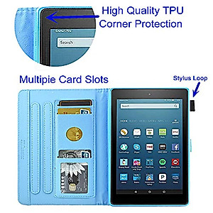 Case for Kindle fire HD 8 Old Model (Only Fit 2018 2017 2016, 8th/7th/6th Gen), Not Fit HD 8 2020 Tablet and HD 8 Plus, JZCreater Standing Case Cover with Auto Wake/Sleep, Purple Butterfly