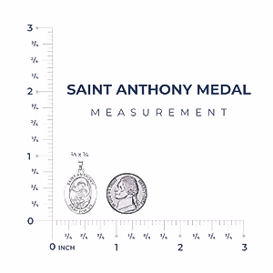 PicturesOnGold.com Saint Anthony Religious Medal - 2/3 X 3/4 Inch Size of Nickel, Sterling Silver