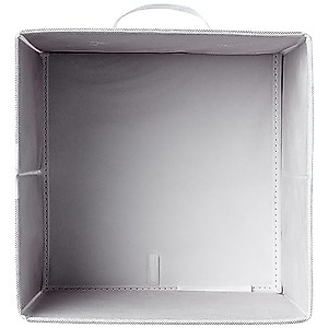 Amazon Basics Collapsible Fabric Storage Cube Organizer with Handles, 10.5 x 10.5 x 11 Inch, White - Pack of 6