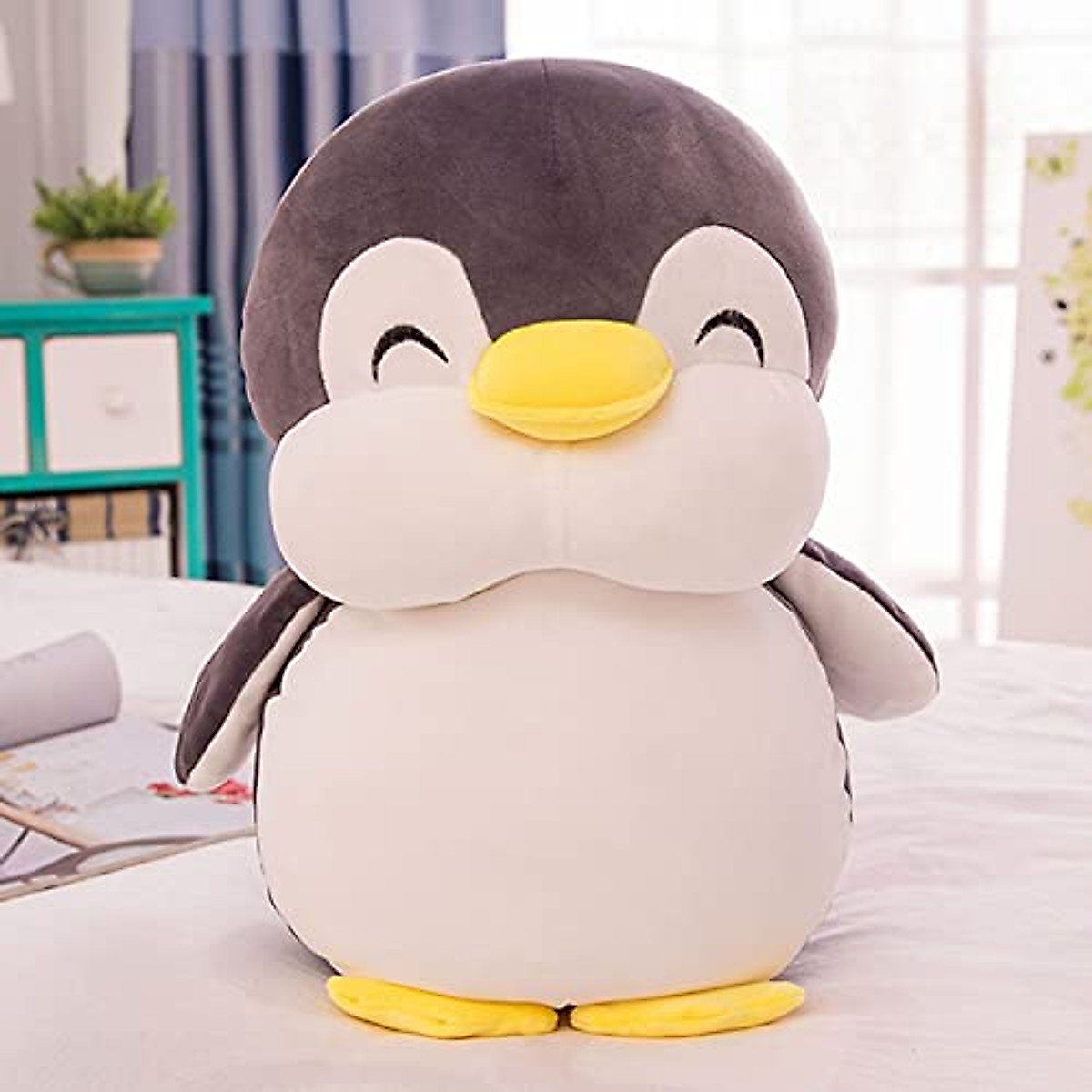 12 Inch Plush Penguin Stuffed Animal Penguin Hugging Pillow with Smile Face Cuddly Penguin Pillow Plushies Toy Penguin Huggable Anime Gifts for Kids And Lovers In Birthday, Valentines, Christmas
