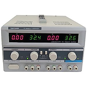 Tekpower TP-3005D-3 Digital Variable Triple Outputs Linear-Type DC Power Supply, 0-30 Volts @ 0-5 Amps