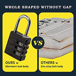 4 Pack Small Combination Lock，3 Digit Locker Lock with 9/16 in. Width Shackle，Small Combination Padlock for Luggage，Suitcase, Backpack