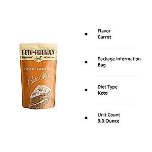 SWEET LOGIC Keto Baking Mix | Delicious Keto Baked Goods With Just 1-2G Net Carbs Per Serving | Gluten Free, Naturally Sweetened Low Carb, Diabetic Friendly | (Carrot Cake)