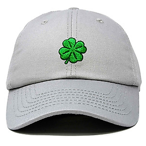 DALIX Four Leaf Clover Hat Baseball Cap St. Patrick's Day Cotton Caps Gray
