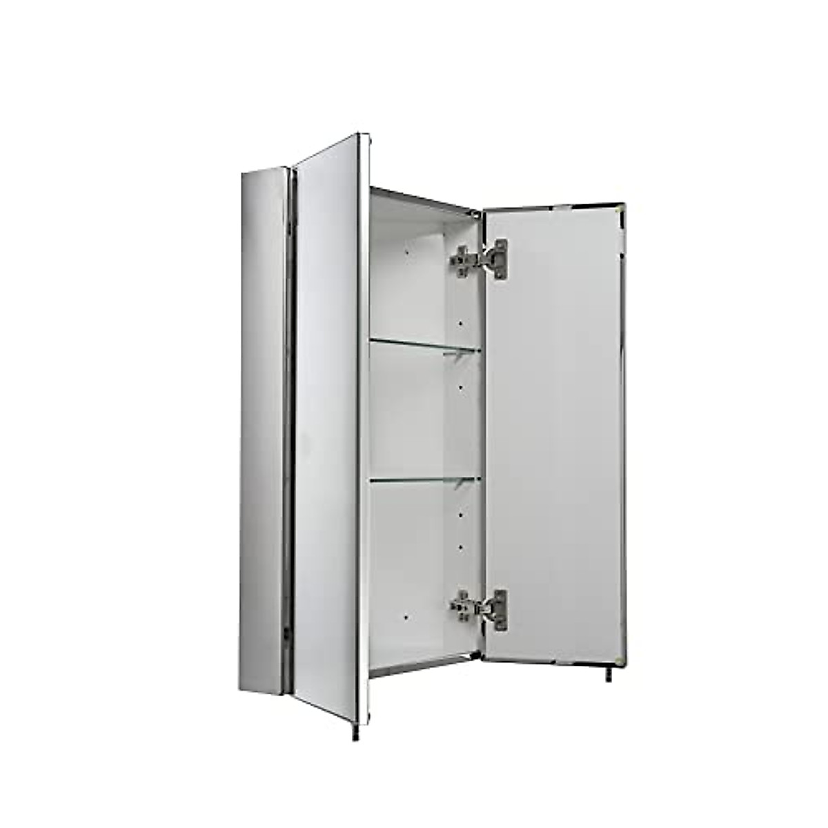 Croydex WC766105AZ Avisio Double Door Corner Bathroom, 27.6" H x 17.7" W Medicine Cabinet, Stainless Steel