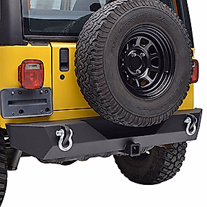 Paramount Automotive Restyling 51-0014 Black Rear Heavy Duty Rock Crawler Bumper (Jeep Wrangler YJ/TJ)