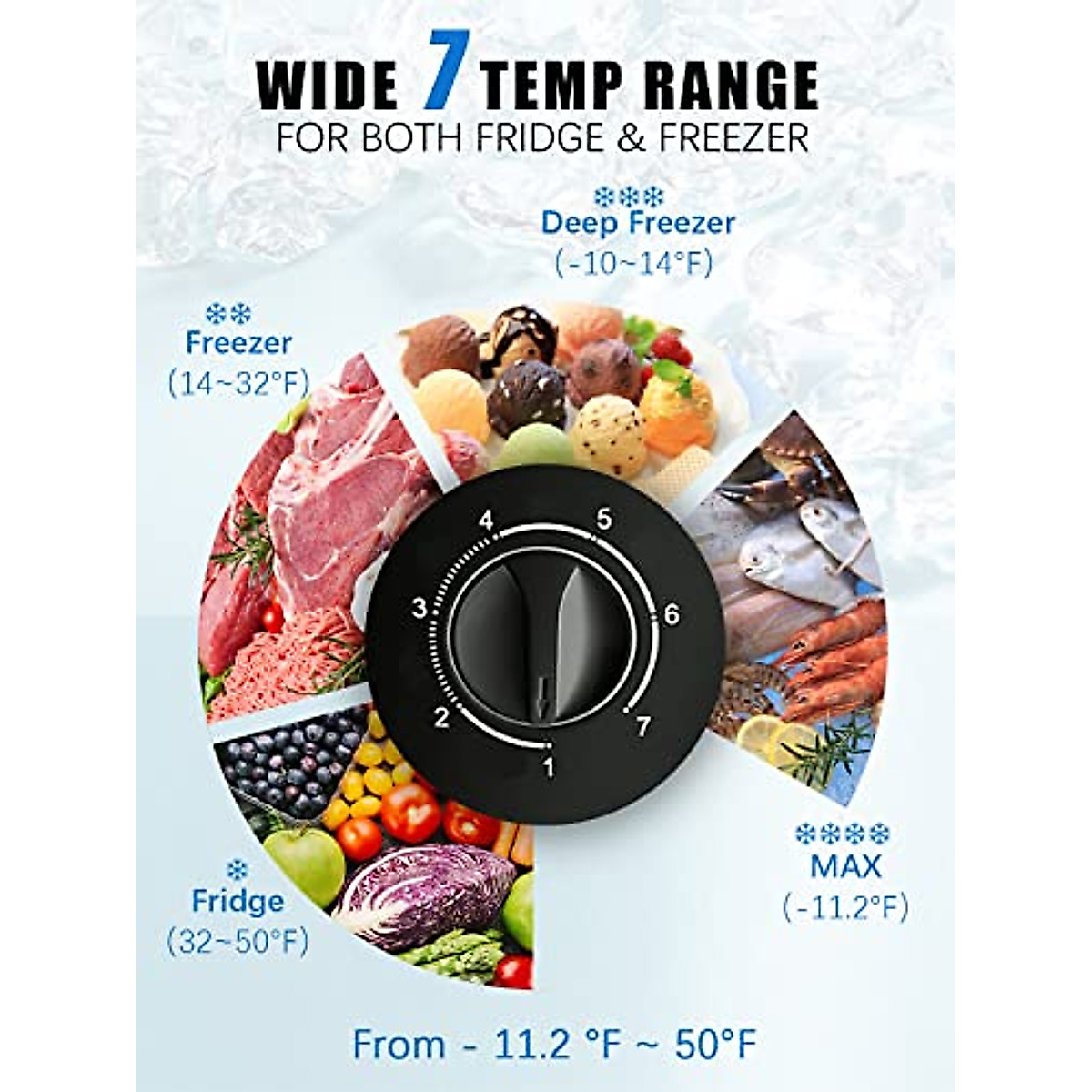 Chest Freezer Freestanding Deep Freezer 5.0 Cu Ft with Storage Basket and Adjustable Feet Top Open Door Small Compact Freezer Adjustable Thermostats for Garage Dorm Kitchen Office Business, Black