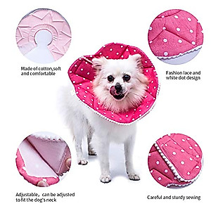 WZ PET Adjustable Dog Cat Cone,Soft Recovery Cat Cone Collar,Dog Protective Collar for Cats and Puppy Surgery,Pink,Small