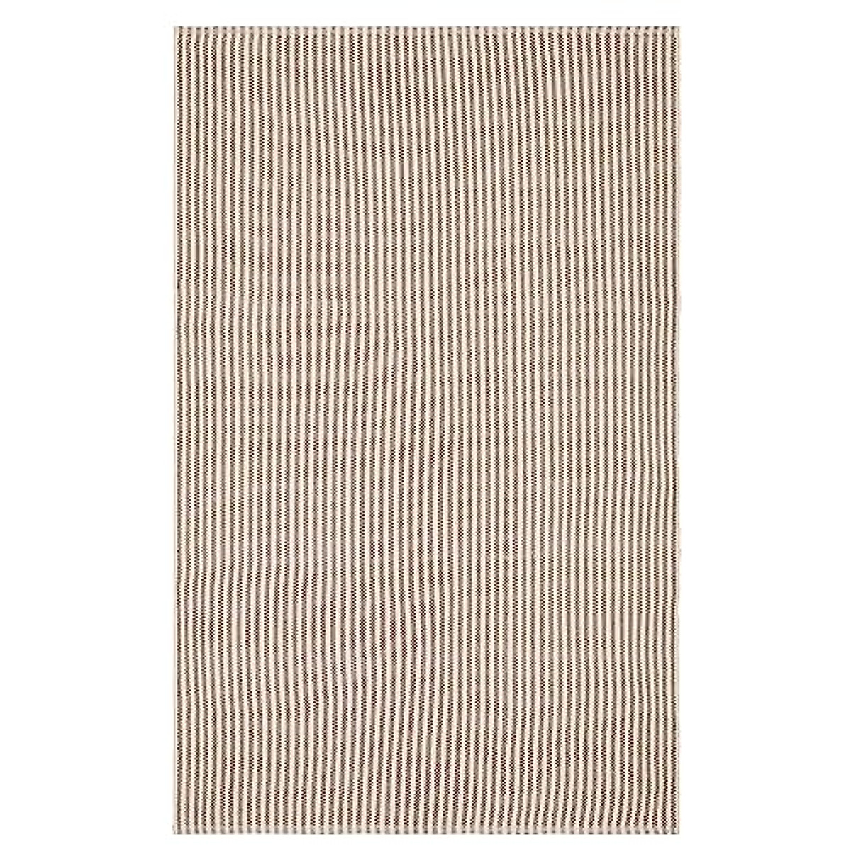 Home Conservatory Pinstripe Handwoven Indoor/Outdoor Rug, 8 X 10 Feet, Brown/Ivory Stripe Pattern
