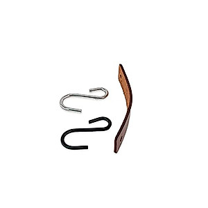 Brute Strength - Multifunctional Leather S-Hooks - Cognac - 6 Pieces - S Shaped Hooks - Coat Hook - Leather Hooks - Leather s Hooks - Black s Hooks - Kitchen Hooks
