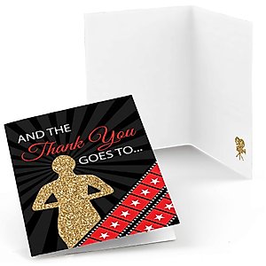 Big Dot of Happiness Red Carpet Hollywood - Movie Night Party Thank You Cards (8 count)