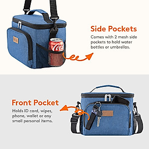 Lifewit Reusable Insulated Lunch Bag for Men, Lunch Box Women, Portable Cooler Freezable Soft Lunchbox Leakproof with Adjustable Shoulder Strap for Adult for Work Picnic or Travel, Dark Blue 9L