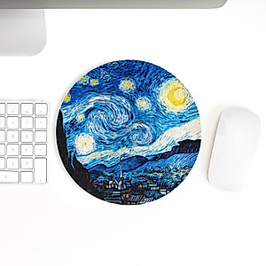 ARTHERE Mouse Pad - Mousepad, Mouse Pads with Famous Art, Cute Mouse Pad, Mouse Mat, Mouse Pads for Wireless Mouse, Leather Mousepad (The Starry Night by Vincent Van Gogh)
