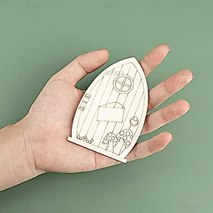 AUEAR, 24 Pack Fairy Door Miniature Wooden Garden Doors Windows Unfinished Fairy Window Accessories Mini Fairy House DIY Craft for Wall Home Party Decoration (6 Styles)