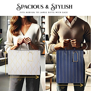 Purple Dino 8-Pack 13'' Premium Large Gift Bags with Tissue Paper (20-Sheet) | Christmas Gift Bags | Birthday Bags for Men and Women | Wedding, Valentine, Graduation and Special Events