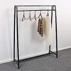 WJJAYY Moden Metal Clothes Rack with Clothing Hanging Rack Organizer for Laundry Drying Rack Display Racks Garment Racks,Retro Black