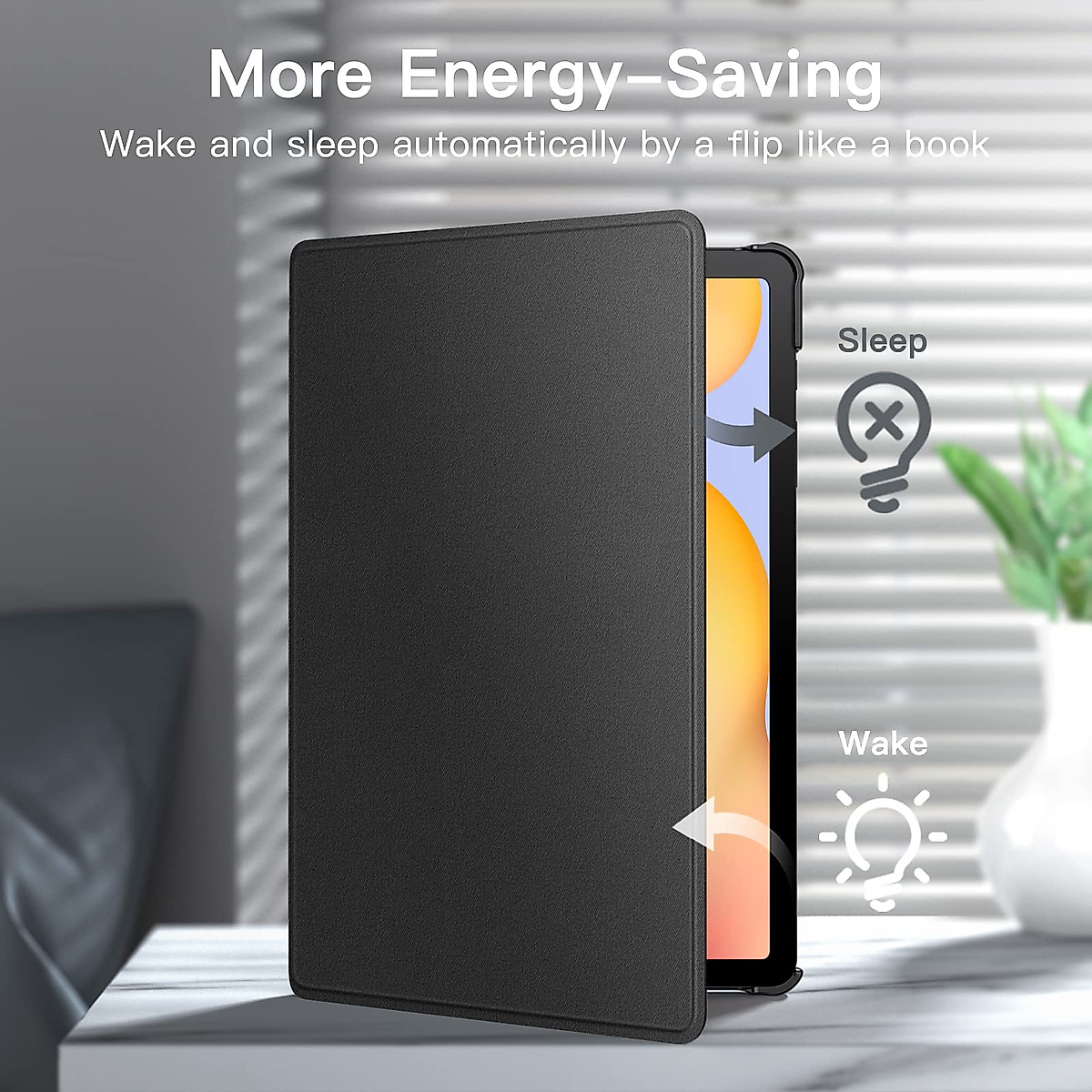 JETech Case for Samsung Galaxy Tab S6 Lite 10.4-Inch 2024/2022/2020 with S Pen Holder, Slim Folio Stand Protective Tablet Cover, Multi-Angle Viewing (Black)