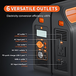 Portable Power Station 300W 288Wh Solar Generator With 60W USB-C PD Output 110V Pure Sine Wave AC Outlet Backup Lithium Battery Pack Fast Charge Protable Generator For Camping Outdoor Home