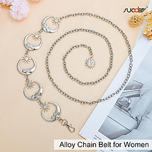 SUOSDEY Metal Chain Belt Women Belly Waist Chain Fashion Body Link Belts