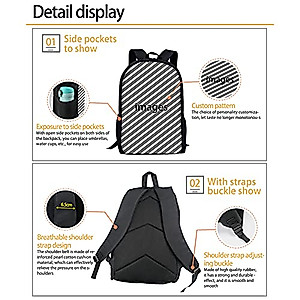 Bulopur Football School Bookbags With Lunch Bag Pencil Case Casual Daypack, Blue Lightning Soccer Backpacks Set 3-in-1 Kids Durable School Bag