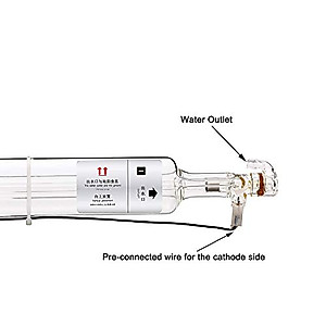 TEN-HIGH 60W CO2 Laser Tube 1000mm D50mm, Wires Preconnected with Coating, for Laser Cutter Laser Engraving Cutting Machine