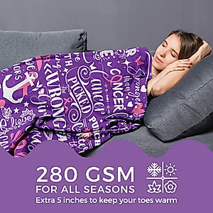 InnoBeta Cancer Survivor Gifts for Women, Flannel Throw Blankets Cancer Gifts for Women Girls, Super Soft & Skin-Friendly, Best Gifts for Cancer Patients, Perfect Get Well Soon Gifts, 50” x 65”