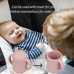 Mintlyfe Baby Sippy Cup, Silicone Trainer Cup Toddler for Boys and Girls, Unbreakable, Spill Proof and Two Handle Learner Cup Sippy Cup for Toddlers, 4oz (Sage)