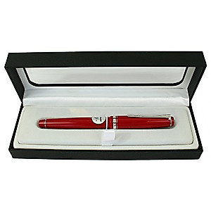 PILOT Falcon Collection Fountain Pen, Red Barrel with Rhodium Accents, Soft Extra Fine Nib, Blue Ink (71620)