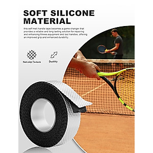 EVOULTES Self Fusing Silicone Tape, 15Ft Silicone Grip Tape for Handle Sealing Rubber Tape, No Adhesive Handle Grip Tape for Pull Up Bar, Barbell, Gym Equipment & Tools