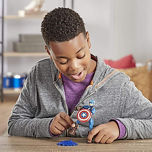 Avengers Marvel Bend and Flex Action Figure Toy, 6-Inch Flexible Captain America Figure, Includes Blast Accessory, for Kids Ages 4 and Up