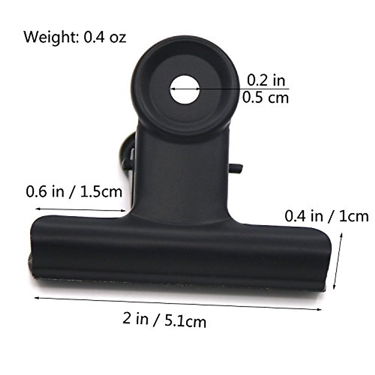 Black Metal Bull Hinge Clips, Coideal 20 Pack 2 Inch Large Binder Paper Clip Clamps for Food Bags, Pictures Photos, Art Crafts, Office Supply (51mm)