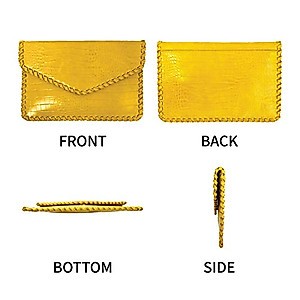 JNB Flat Crocodile Pattern Envelope clutch,Yellow