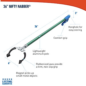 Unger Professional 36" Nifty Nabber Reacher Grabber Tool and Trash Picker