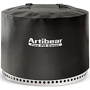 Artibear Outdoor Fire Pit Protective Shelter Cover Compatible for Solo Stove Bonfire, 21 Inch Round, Black