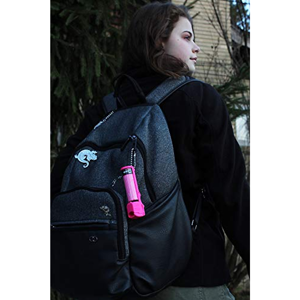 mace Brand Personal Pepper Spray (Neon Pink) – 12’ Pepper Spray with 3-in-1 Formula, Flip Top Safety Cap, Leaves UV Dye on Skin – Self Defense Pepper Spray for Women, Made in The USA