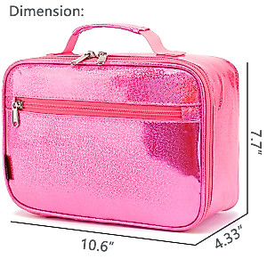FlowFly Kids Lunch box Insulated Soft Bag Mini Cooler Back to School Thermal Meal Tote Kit for Girls, Boys,Pink