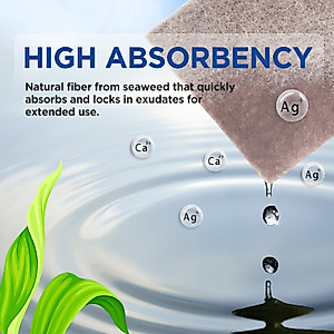 Ceeport Silver Calcium Alginate Wound Dressing 3'' x 3'', 5 Individual Pack, Highly Absorbent Dressing Gauze, Soft and Comfortable Silver Dressing for Wound Care, Non Stick Pads for Wounds