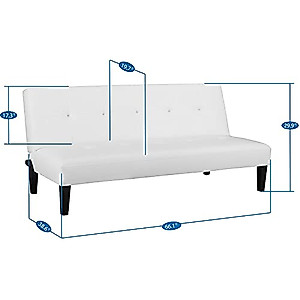 Naomi Home Tufted Futon Sofa Bed, Faux Leather Futon Couch, Modern Convertible Folding Sofa Bed Couch with Wooden Legs, Reclining Small Couch Bed, Durable and Sturdy Futon, Espresso